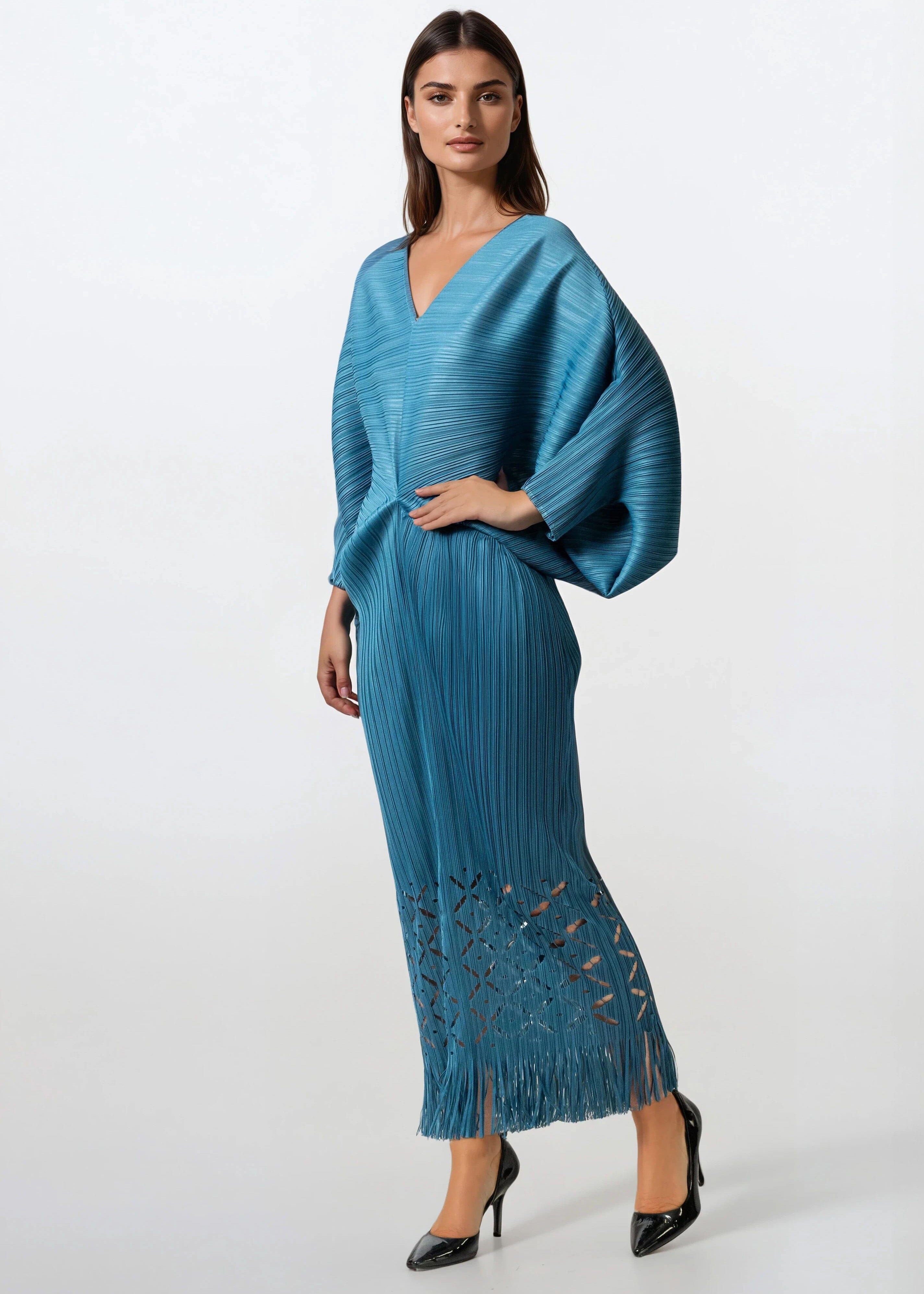 Tassel Hem Batwing Glam Dress - Kate Hewko – Kate Hewko Canada